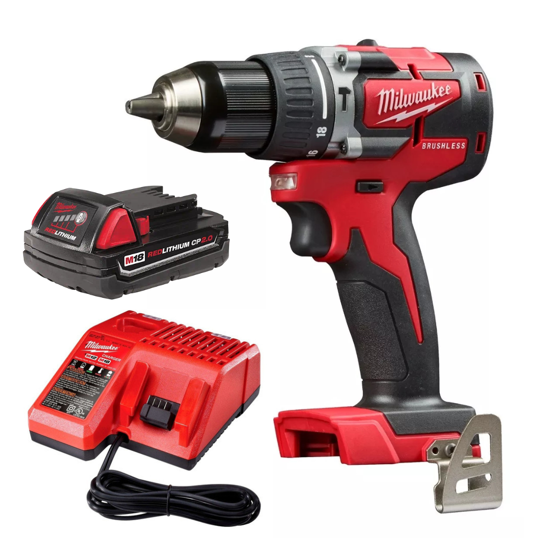 Kit Taladro Percutor Compacto M18™ de 1/2″ MILWAUKEE 2802-21 | Maxiservice
